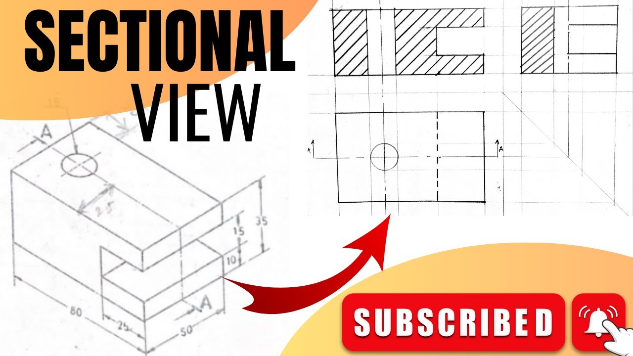 Engineering Drawing Tutorialsorthographic Sectional Views Sectioning