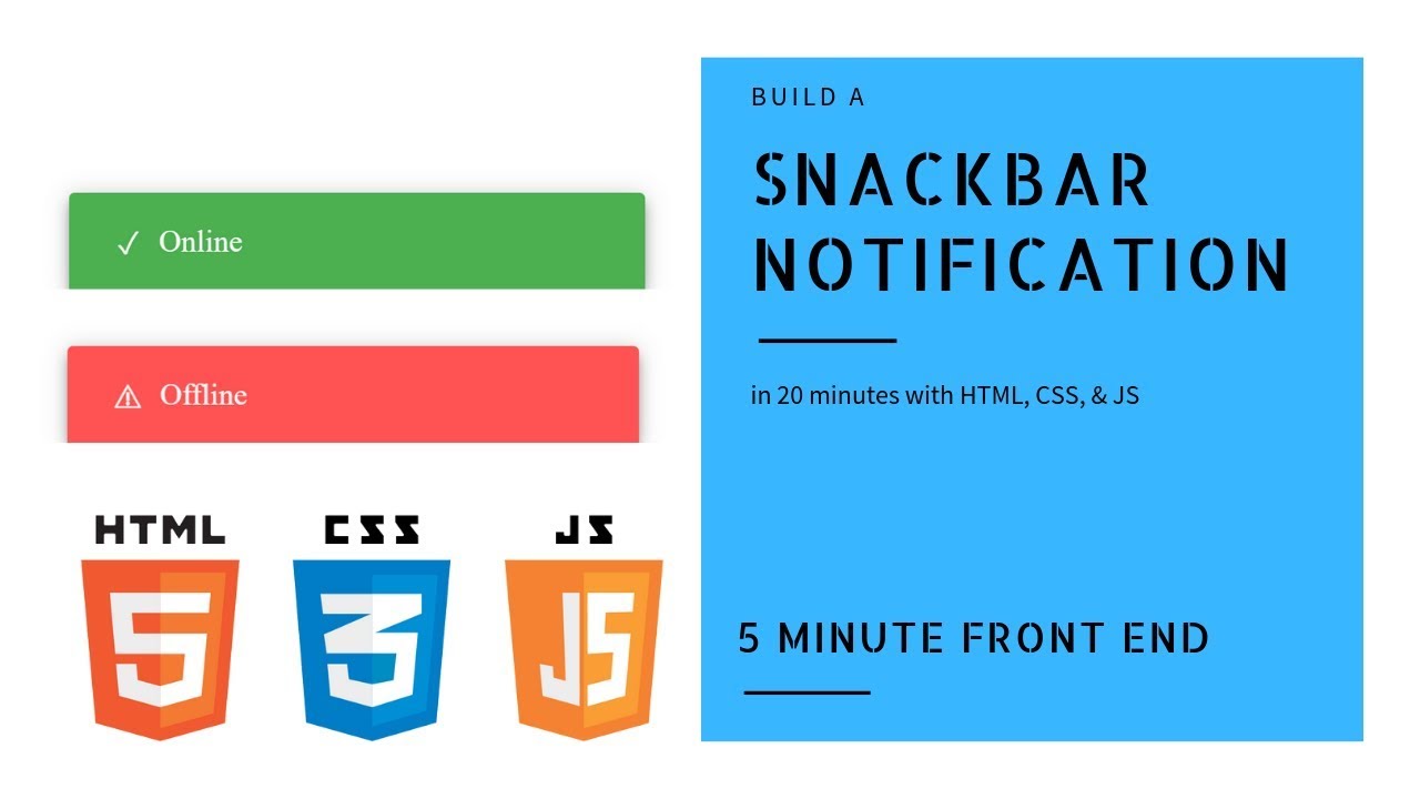 Build A Snackbar Notification Html Css Js Mini Projects Dylan