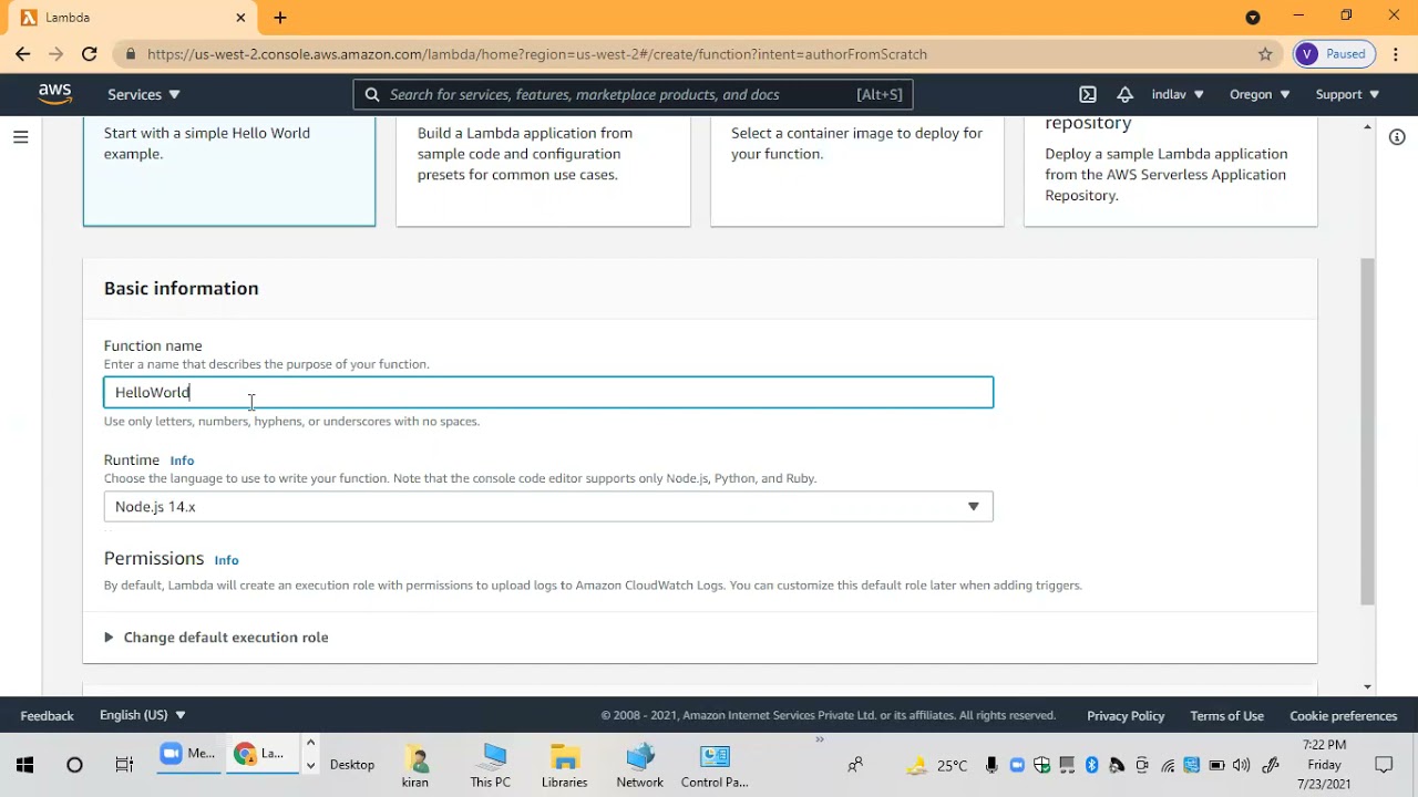 Aws Lambda Function Configuration Youtube