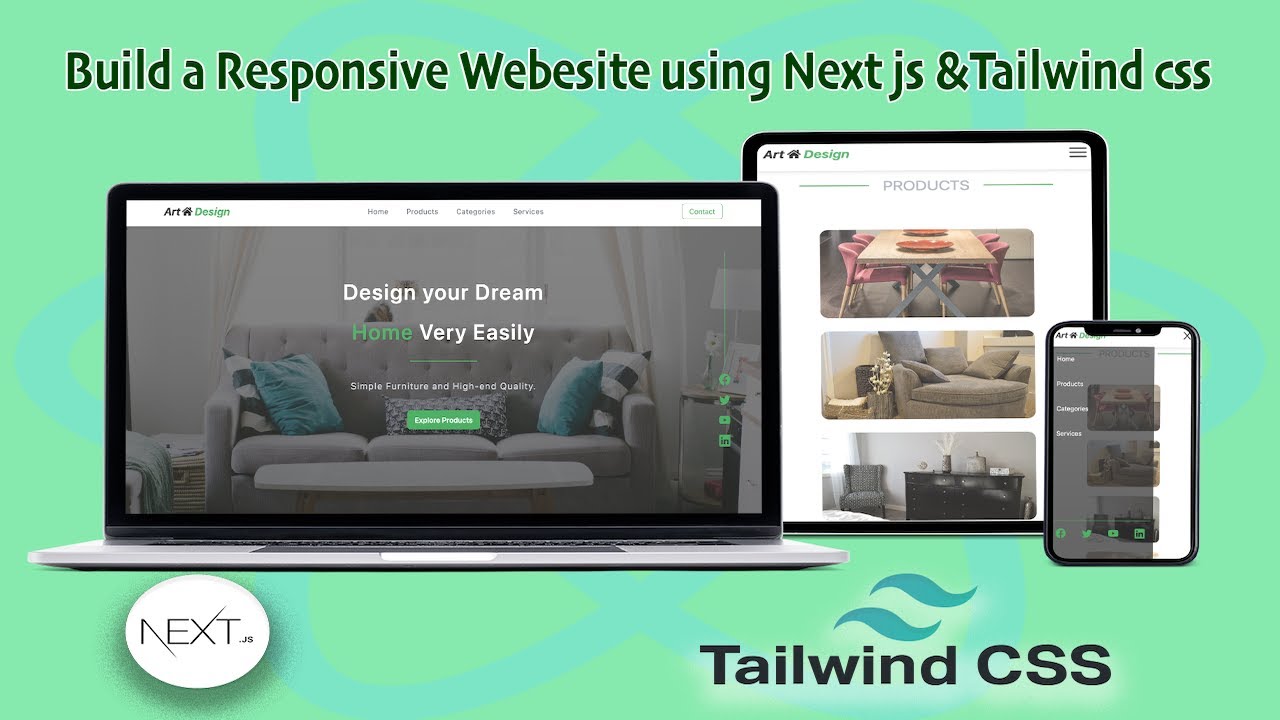 Build A Responsive Website Using Next Js And Tailwind Css Youtube