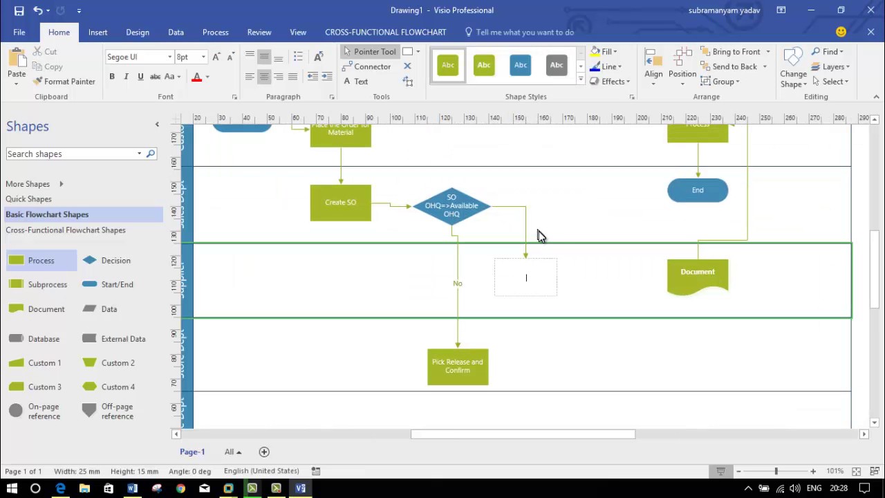 How To Use Ms Visio Software For Drawing The Business Flows Youtube