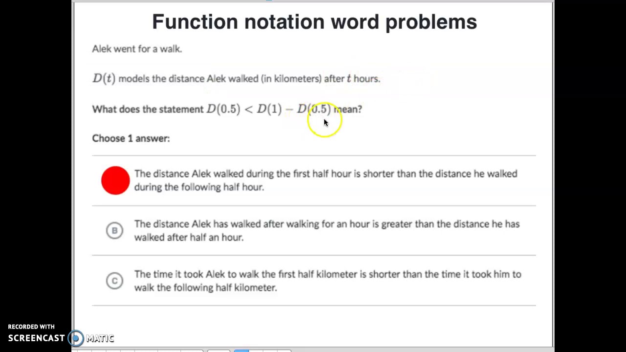 Function Notation Word Problems Youtube