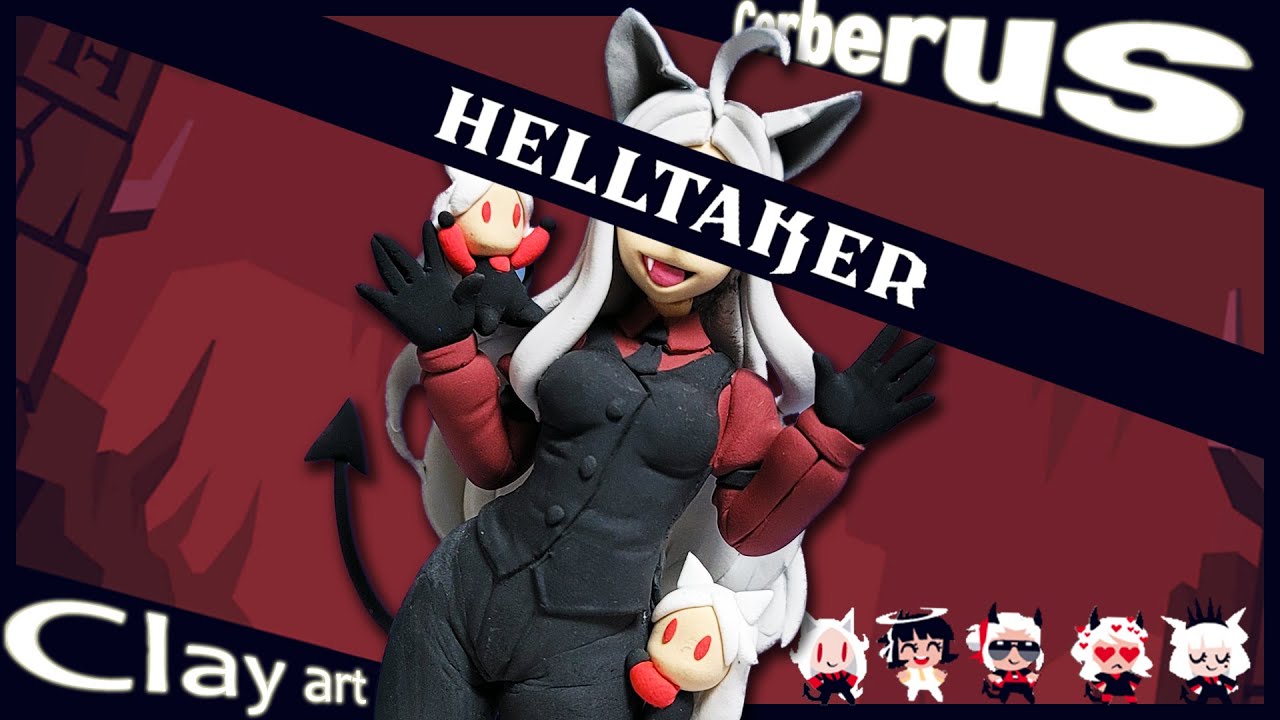 Helltaker Cerberus The Triple Demon Clay Art Tutorial Youtube