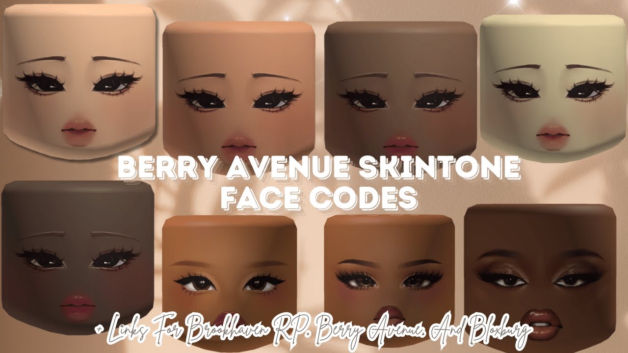 Berry Avenue Skintone Face Codes Cute Pouty Doll Makeup Woman Head