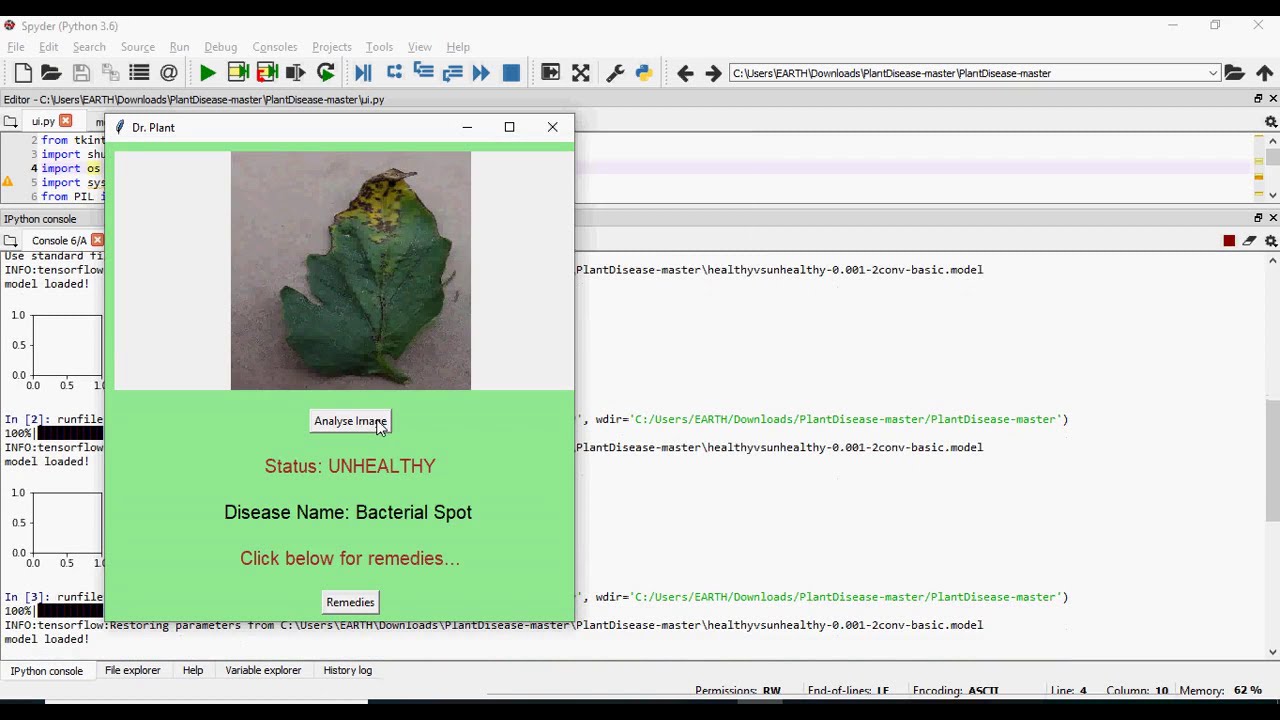 Plant Disease Detection Using Machine Learning In Python Youtube