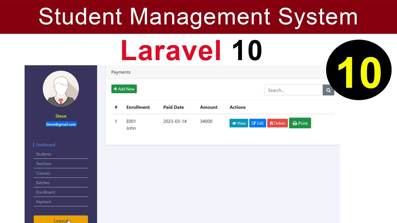 Student Management Project Using Laravel 10 Part 10 Youtube