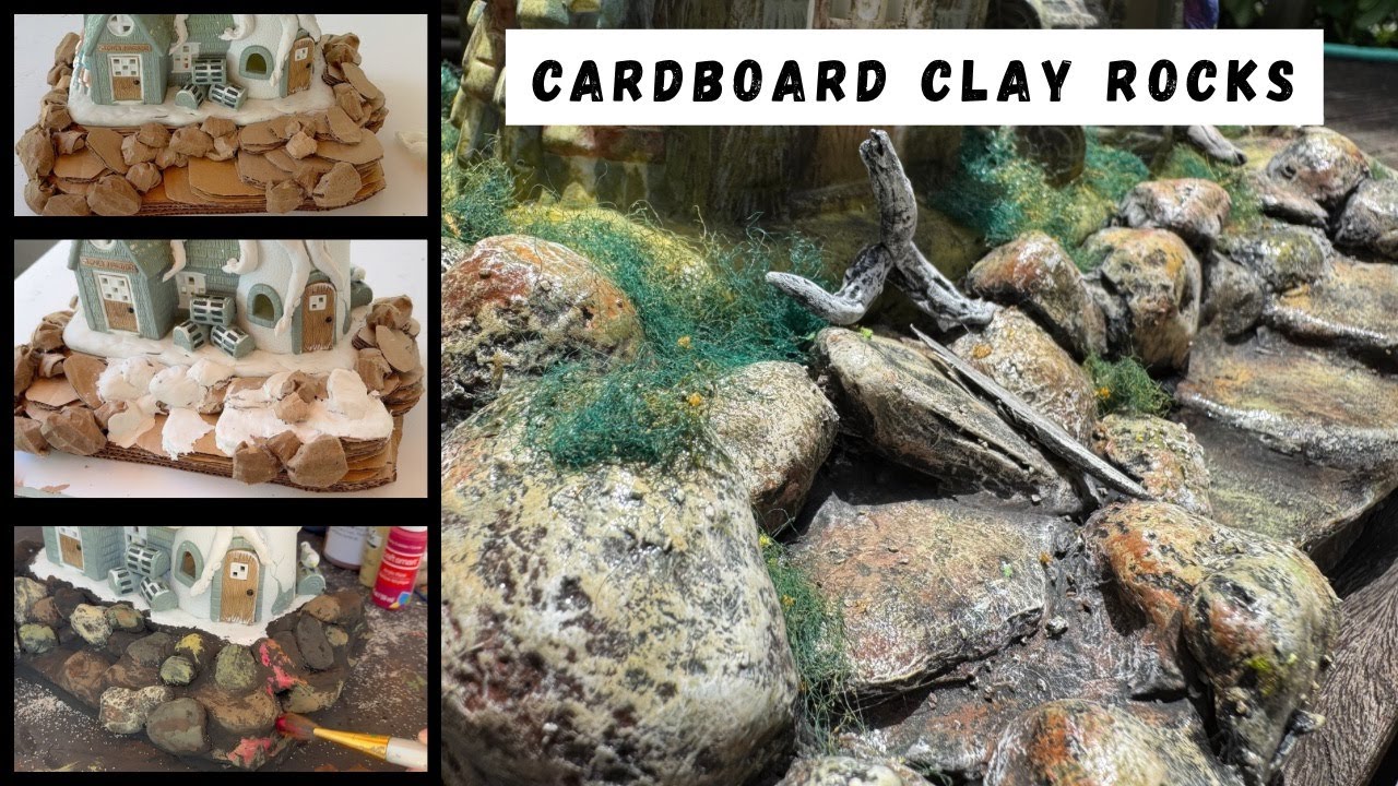 Create Realistic Rocks Using Cardboard And Air Dry Clay Perfect For