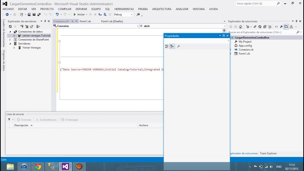 Llenar Combobox Visual Studio Con Sqlserver Youtube