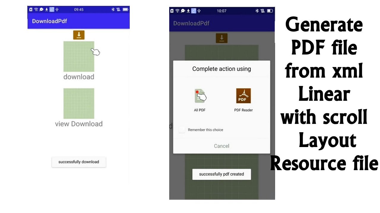 Android Studio How To Generate Pdf File From Xml Linear Layout With