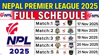 Npl 2025 Schedule Nepal Premier League 2025 Date Time And Venues Npl ...
