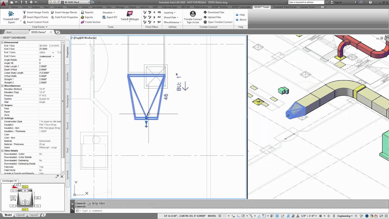 Trimble Ductdesigner 3d Managing Duct Routing Youtube