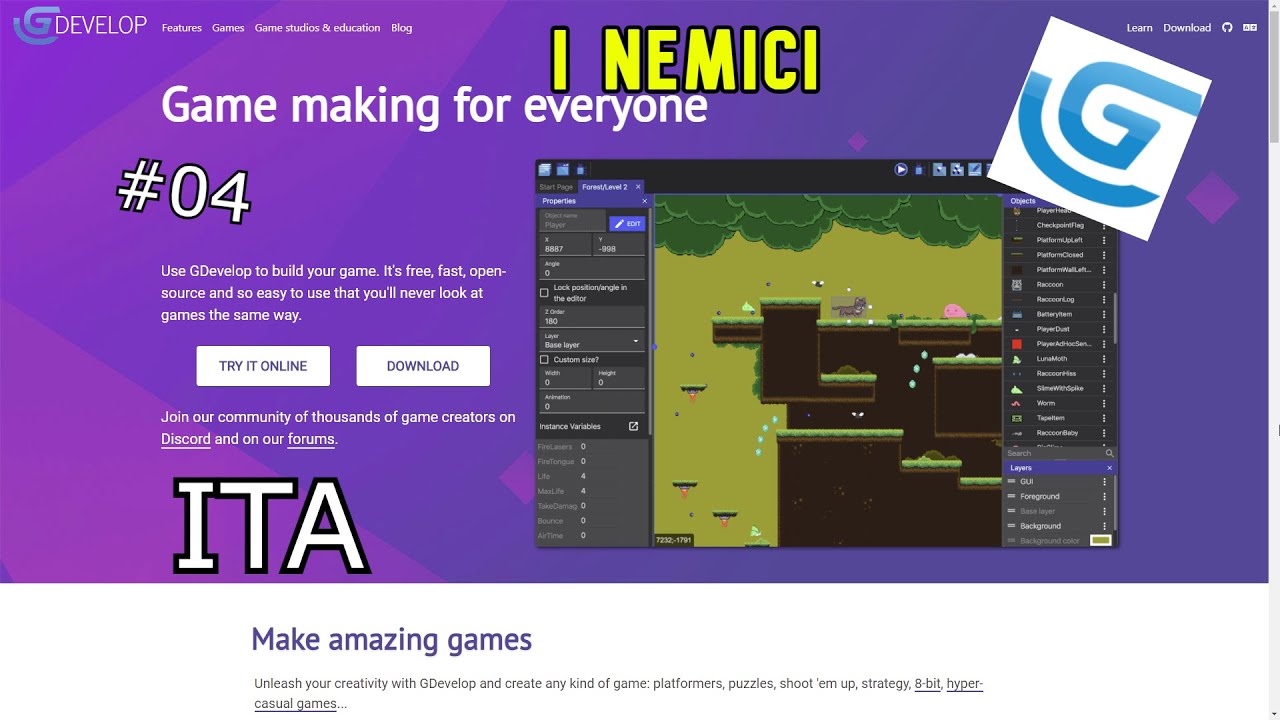 Come Creare I Nemici In Gdevelop 5 Gdevelop 5 Tutorial Ita Ep 04