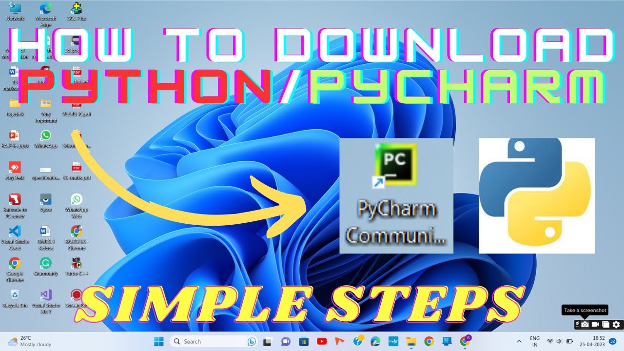 How To Download Install Python Pycharm Simple Python Program Youtube
