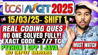 Tcs Nqt 2025 Exact Coding Questions Solutions 20 March Shift 2 Prime