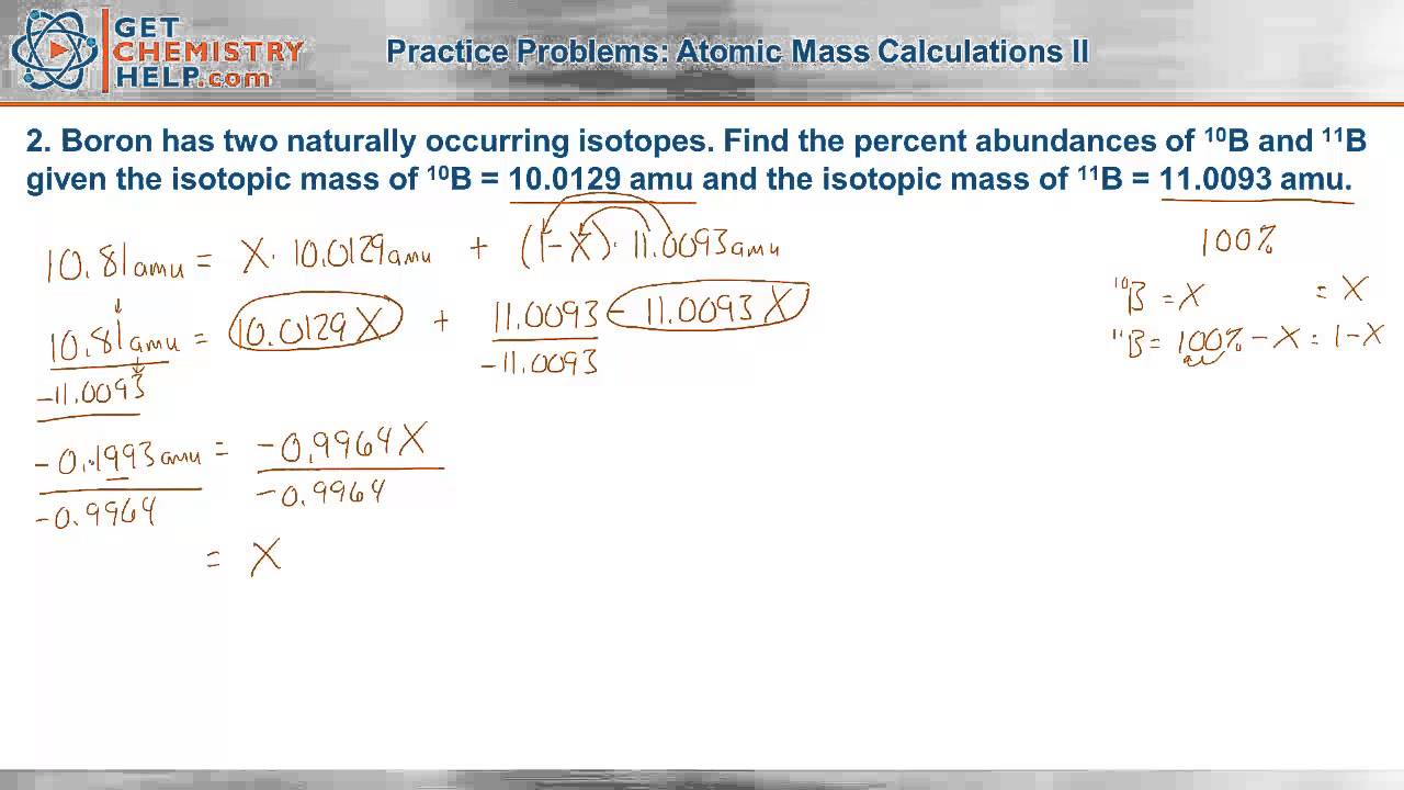 Calculating Average Atomic Mass Worksheet Hopsigns