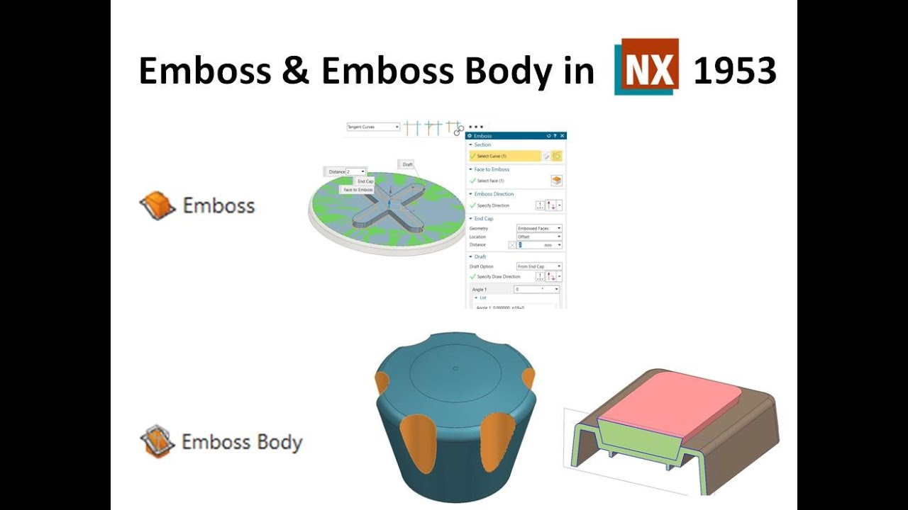 Emboss In Nx Emboss Body In Nx Siemens Nx 1953 Embossing Youtube