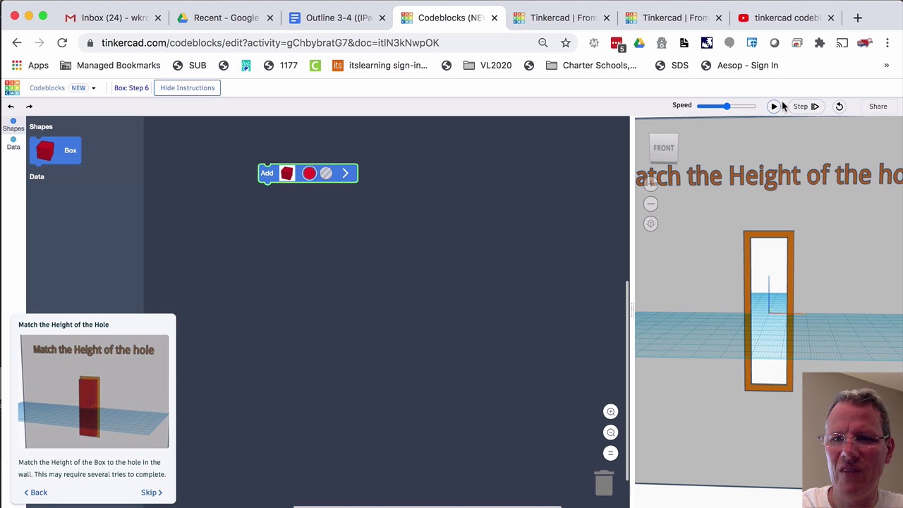 Tinkercad Codeblocks Step 6 Help Youtube