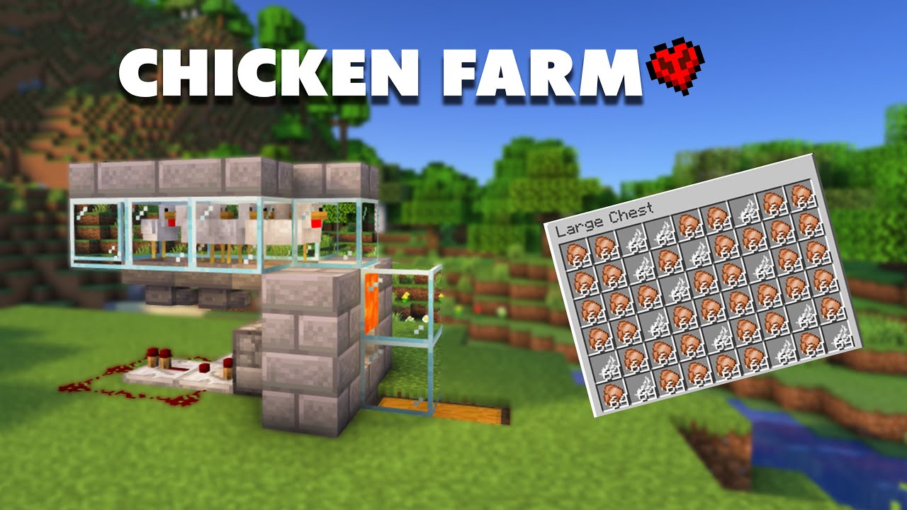 Easy Automatic Chicken Farm In Minecraft 1 20 Tutorial Minecraft