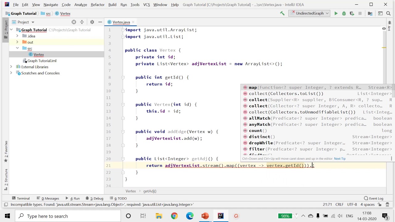 Implementing Undirected Graph In Java Graphs Part 1 Youtube