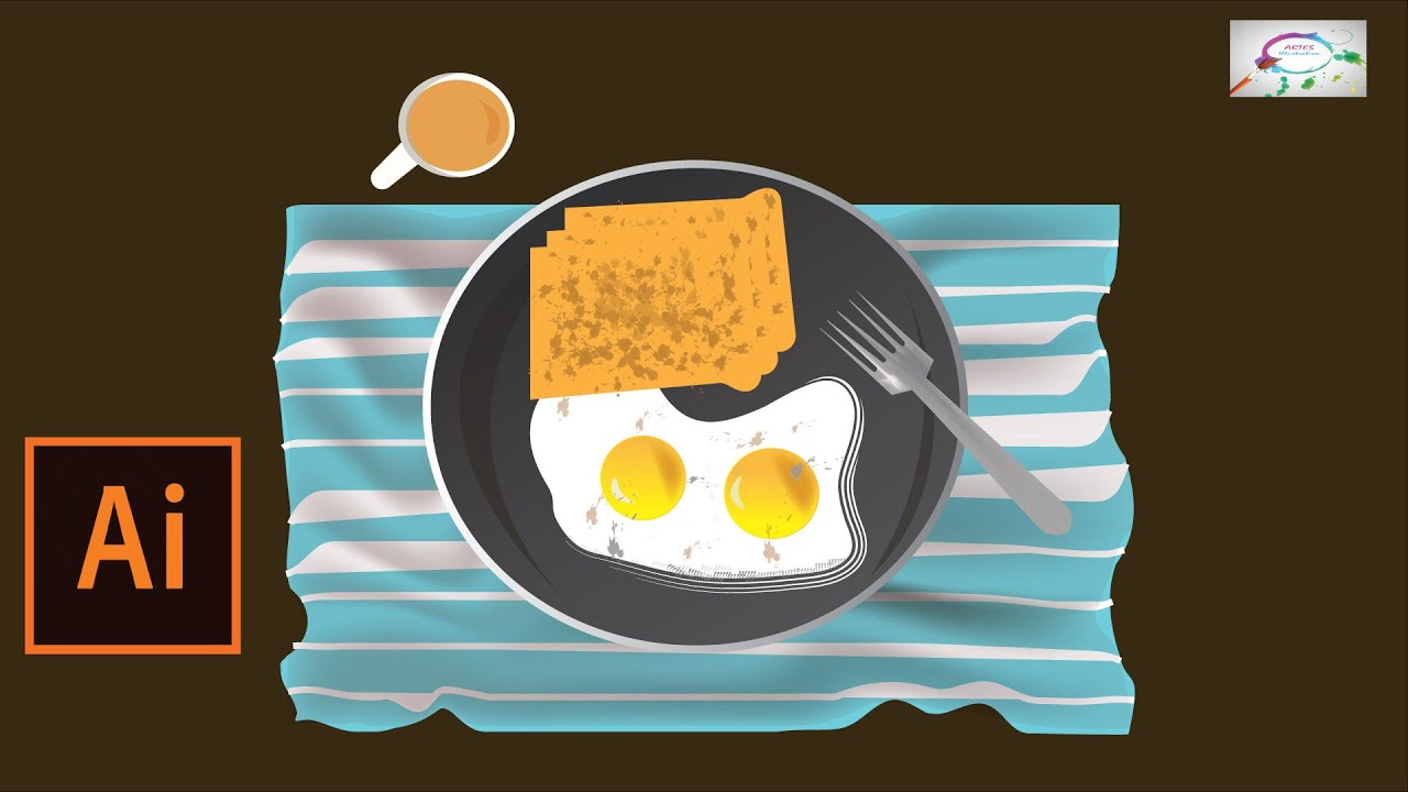 Breakfast Vector Illustration Tutorial Adobe Illustrator Youtube
