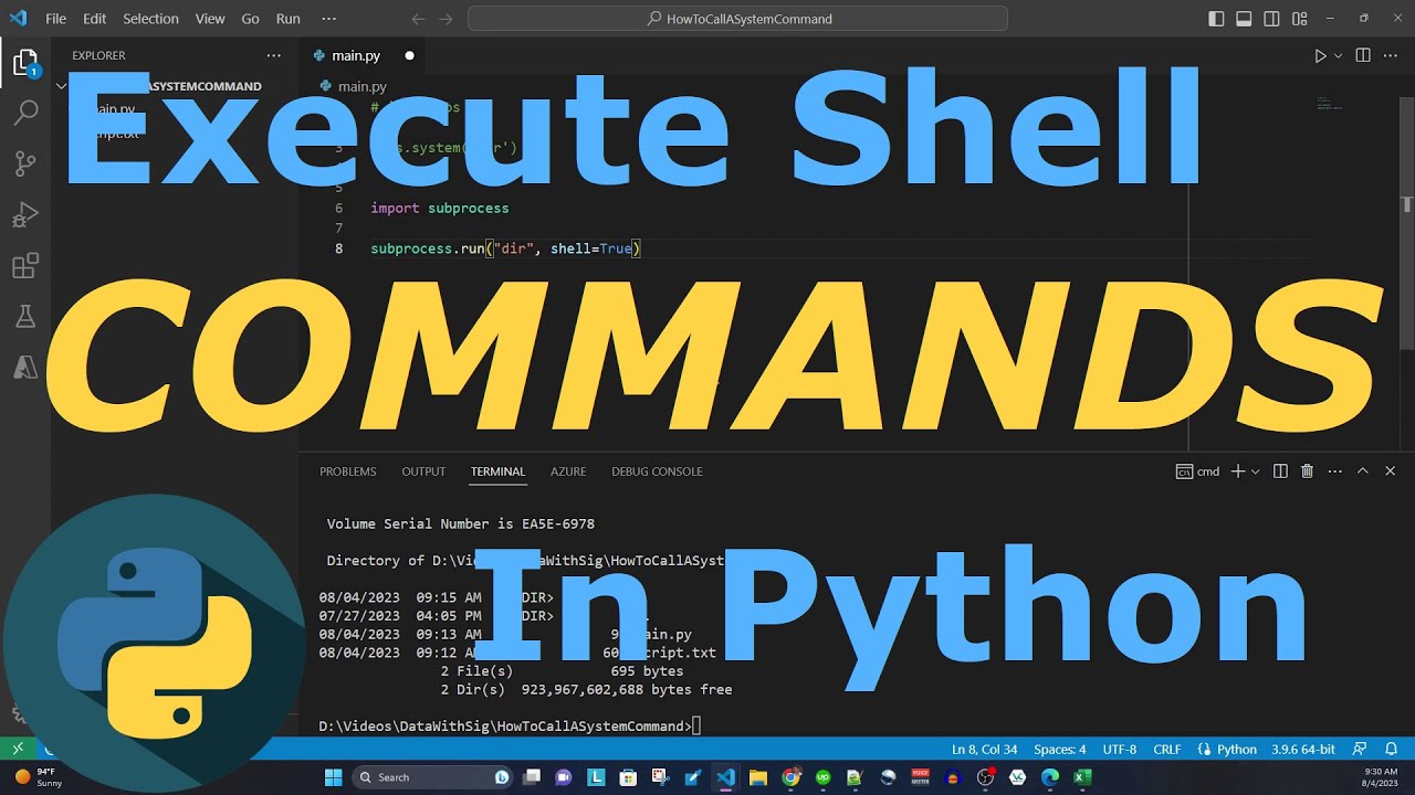 How To Execute Shell Commands Python Youtube
