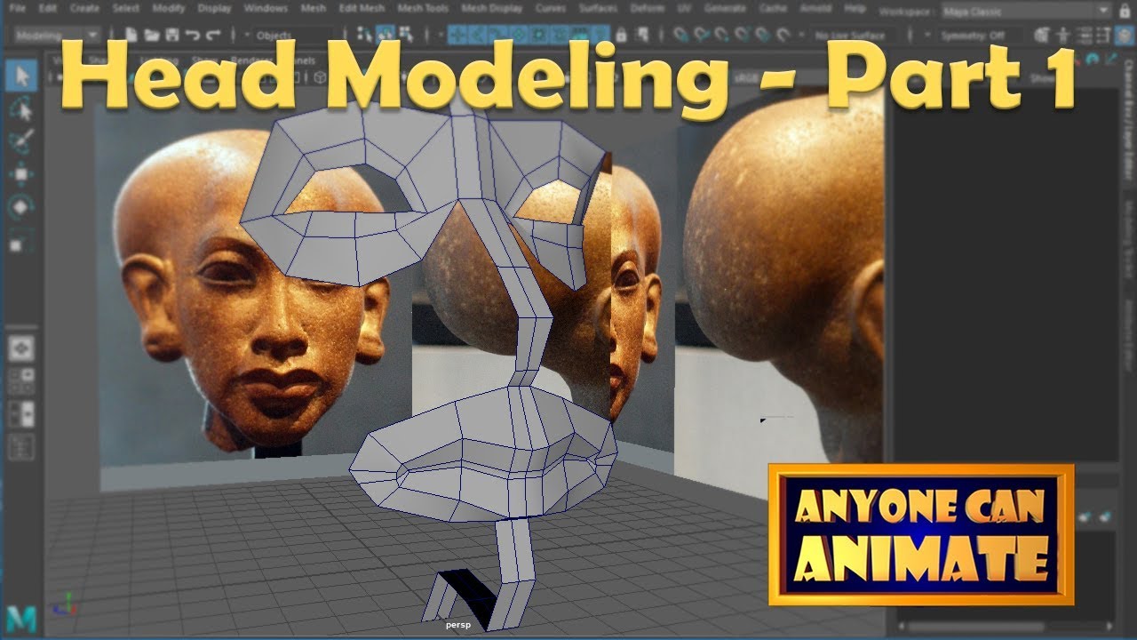Maya Tutorial Head Modeling Part 1 Youtube