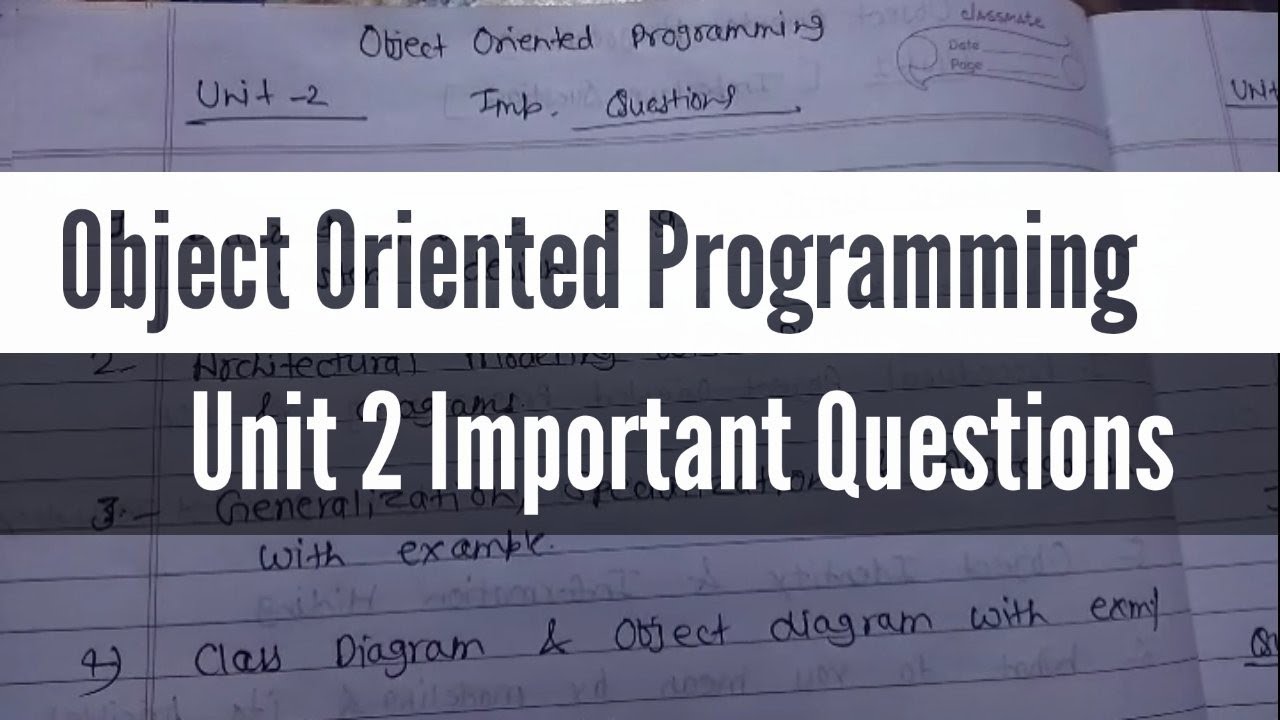 Object Oriented Programming Important Questions Unit 2 Aktu Oop
