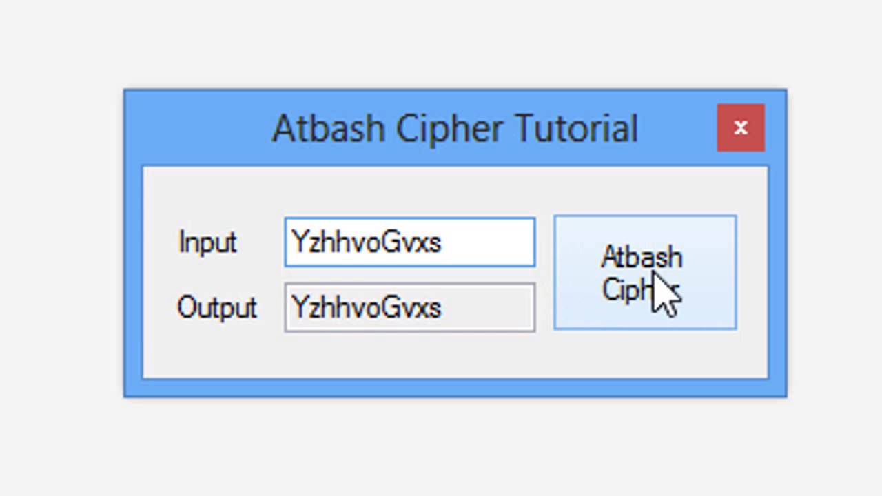 Atbash Cipher Encryption In Vb 2015 Youtube