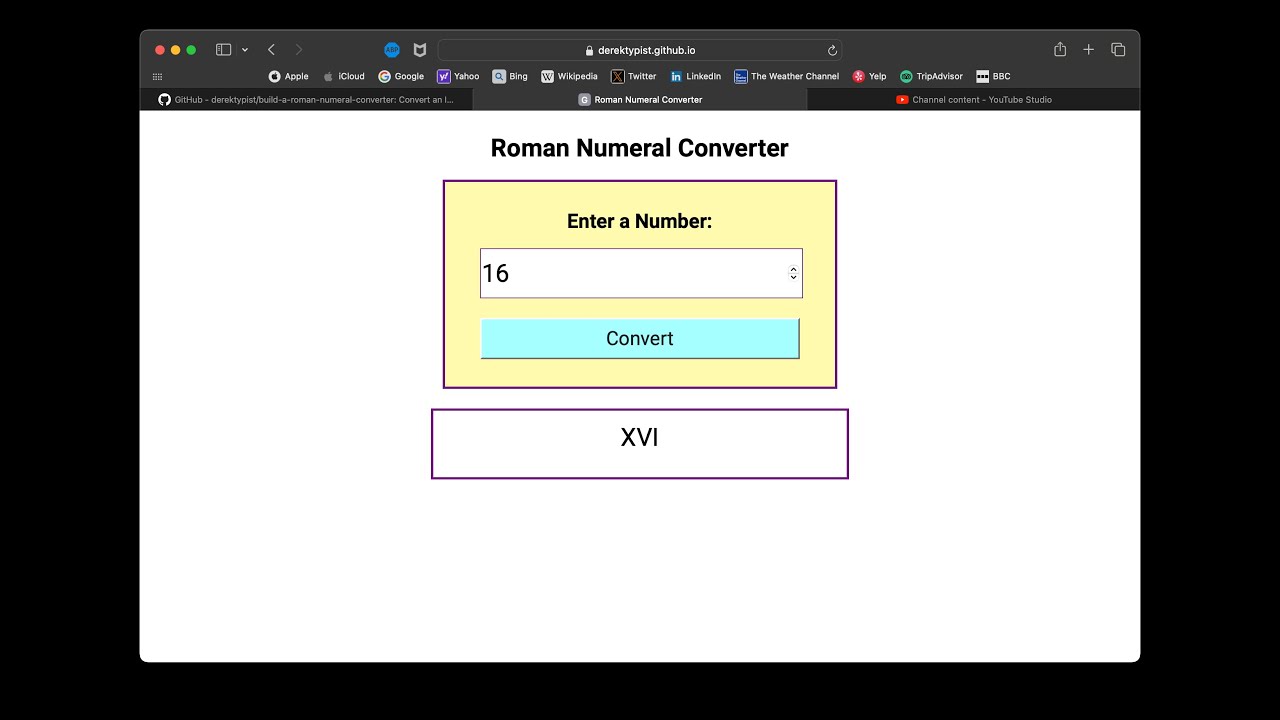 Roman Numeral Converter Javascript Project Youtube