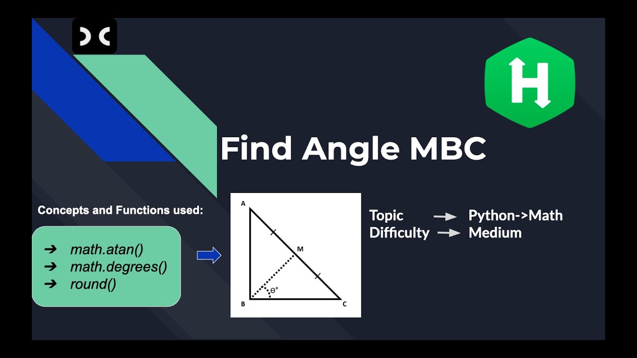 Find Angle Mbc Hackerrank Problem Solving Python Youtube