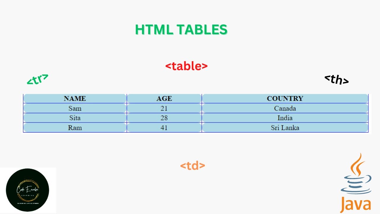 Tables In Html Html Tables Html Table Html Tags Code Eureka