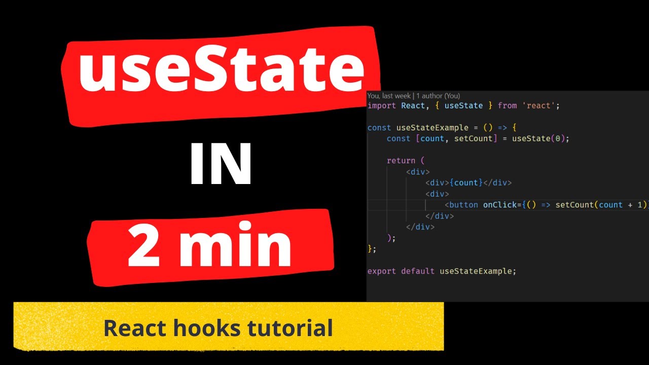 React Usestate Hook Explained Under 2 Minute Youtube