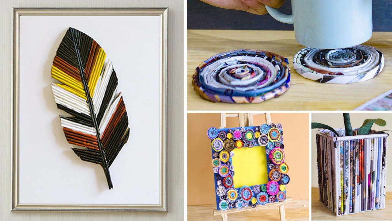 Amazing Crafts Made From Old Magazines Newspapers And 55 Off
