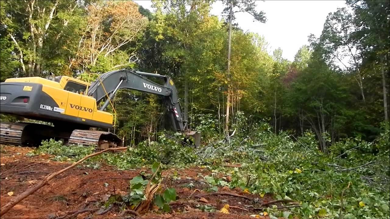 Excavator Clearing Land Youtube