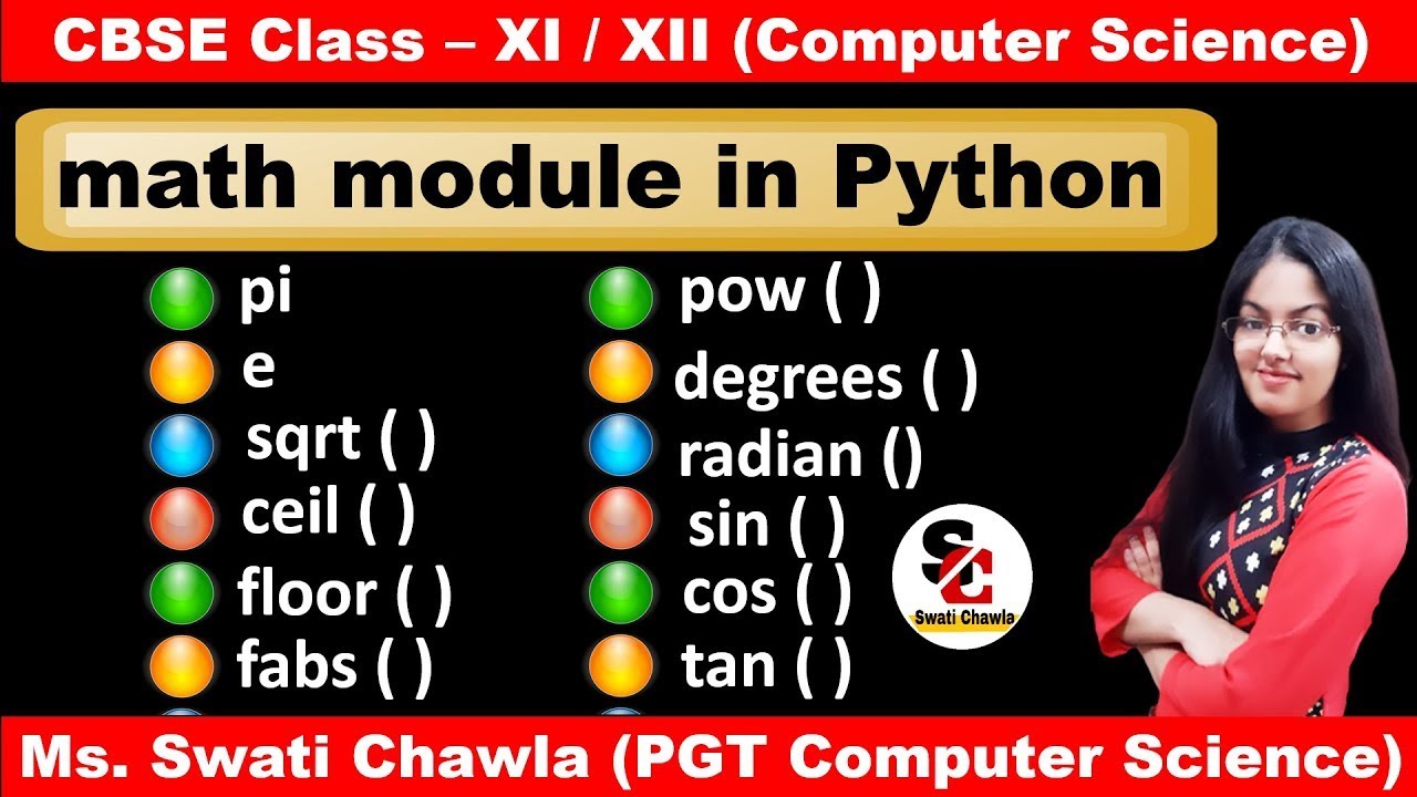 Math Module In Python Mathematical Functions In Python Cbse Class