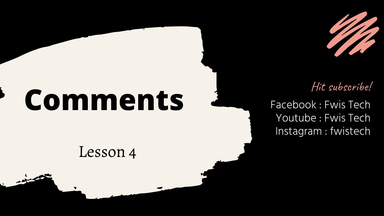 Lesson 4 Comments Youtube