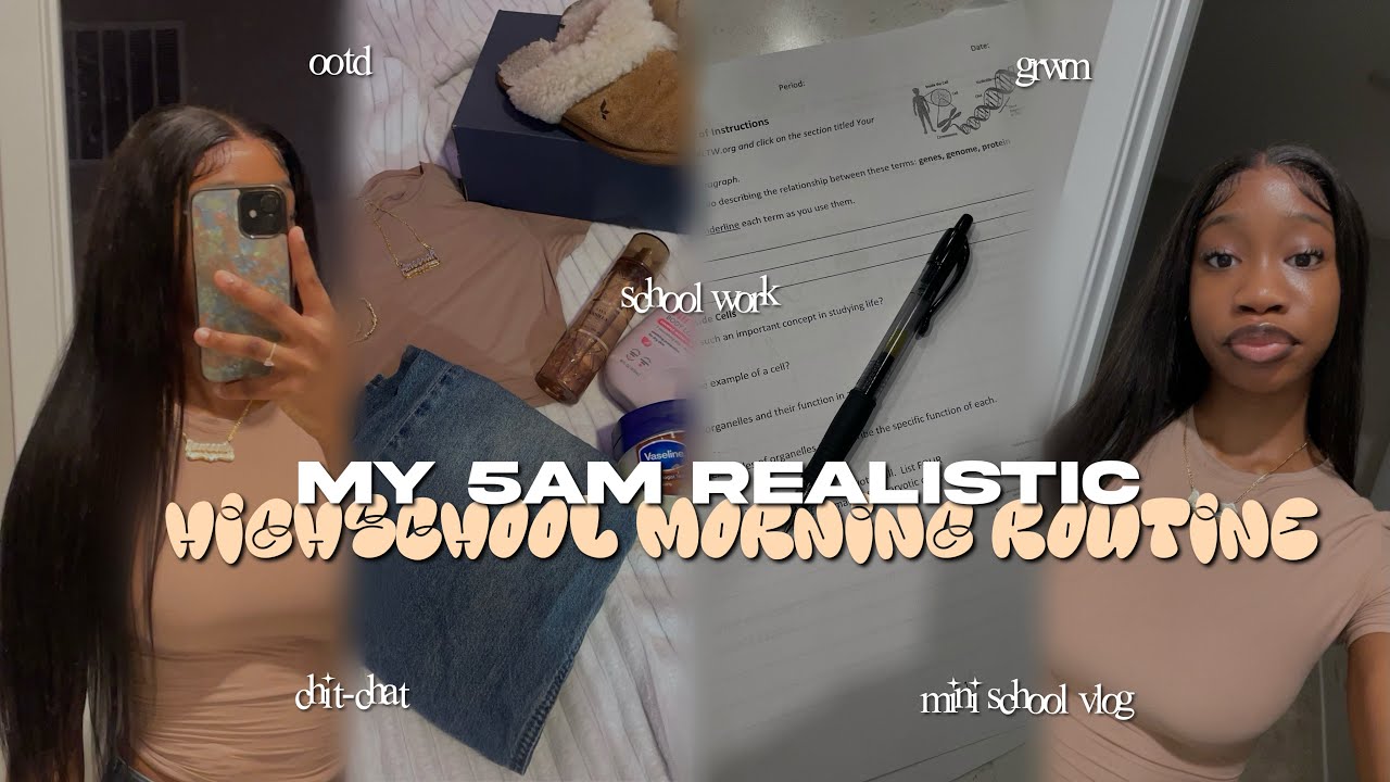 My 5am Realistic Highschool Morning Routine Mini School Vlog Grwm