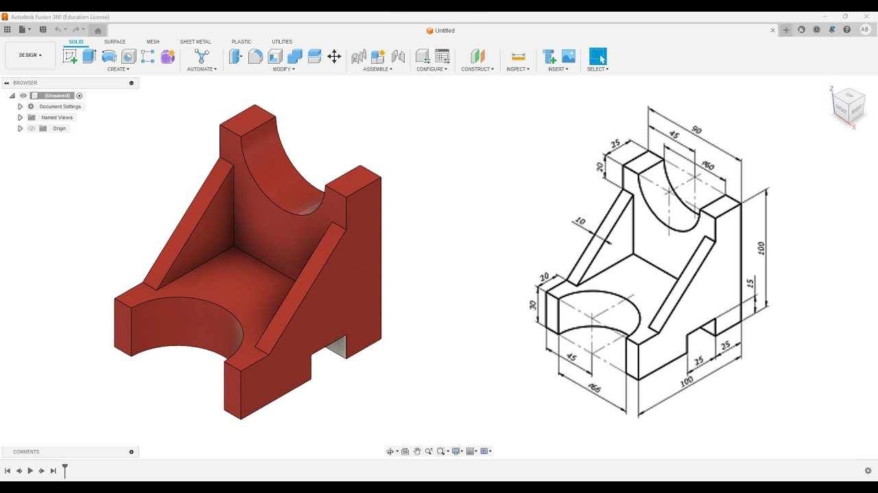Fusion360 Part Modeling Tutorial 216 Design 3dmodeling