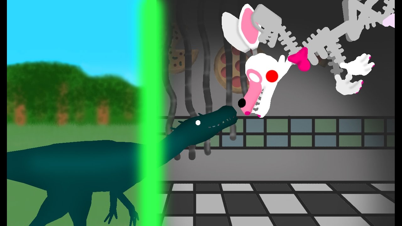Dinosaur And Teleport Mangle Vs Dinosaur Dinomania Fnaf Youtube