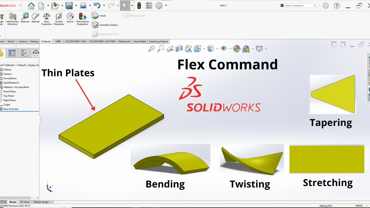 Solidworks Flex Command For Beginners Transform Plates With Bend