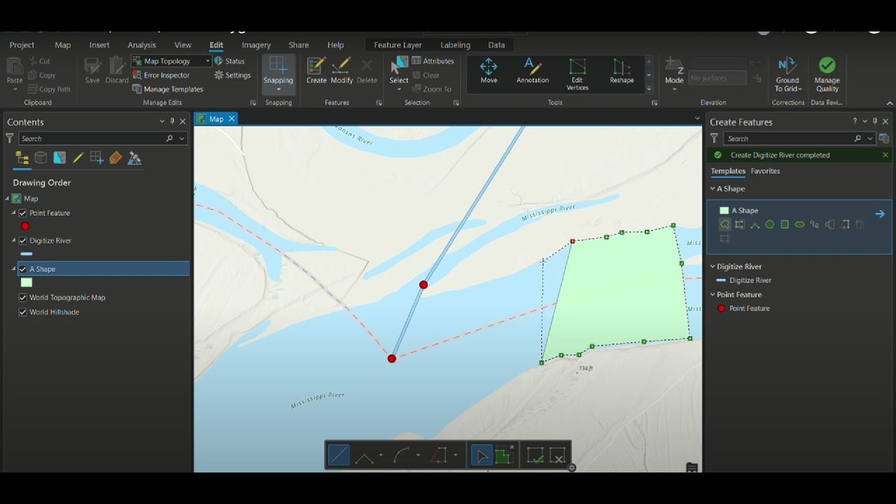 Create A Point A Line And A Polygon In Arcgis Pro Youtube