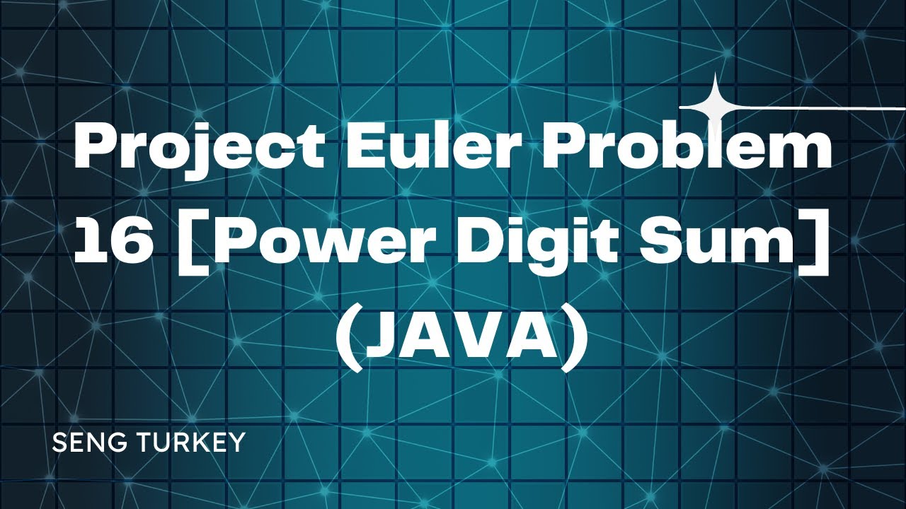 Project Euler Problem 16 Power Digit Sum Java Youtube