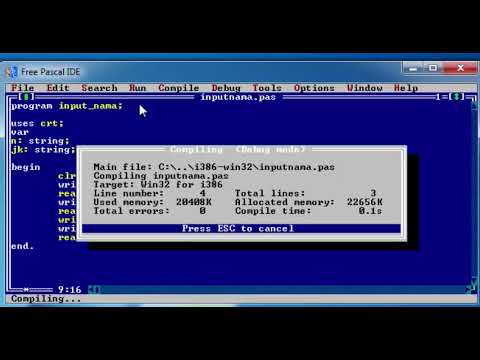 Tutorial Pascal Program Input Nama Youtube
