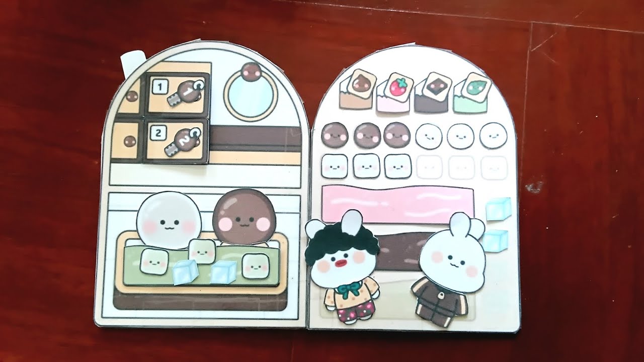 Paper Doll House Quiet Book Ddunddun Toy Bubble Tea Cafe Linda