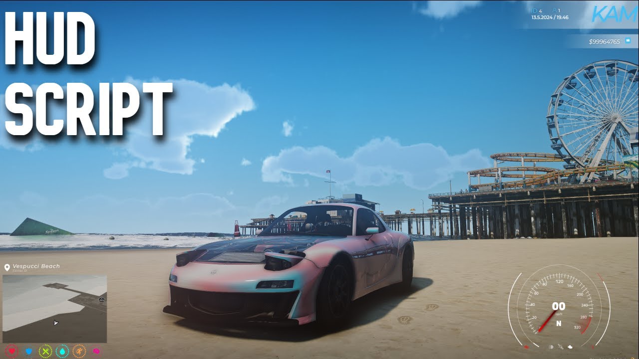 Qbcore Esx Free Hud Script Install Showcase Fivem Tutorial 2024