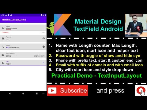 Material Design Textfield Textinputlayout Practical Demo Android
