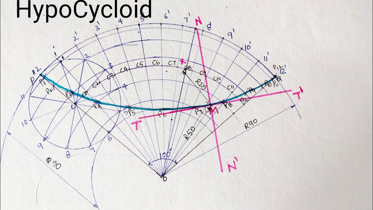 Hypocycloid Engineering Drawing Youtube