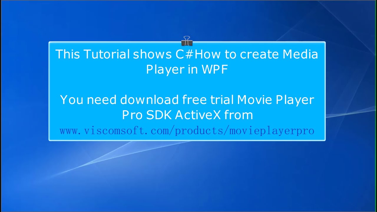 C Tutorial Create Media Player In Wpf Youtube