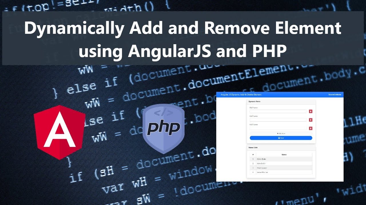 Dynamically Add And Remove Element Using Angularjs And Php Tutorial