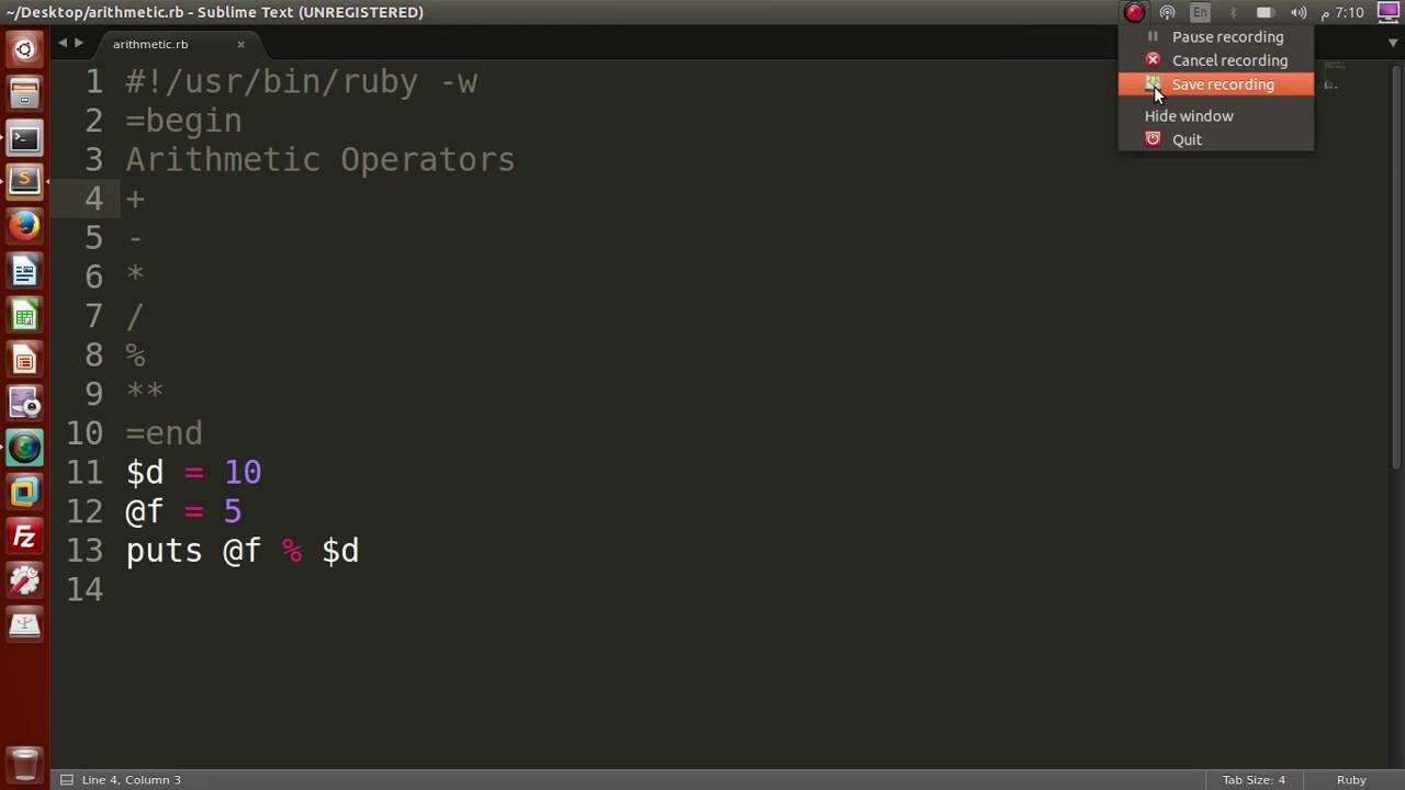 04 Ruby Basics Arithmetic Operators Youtube